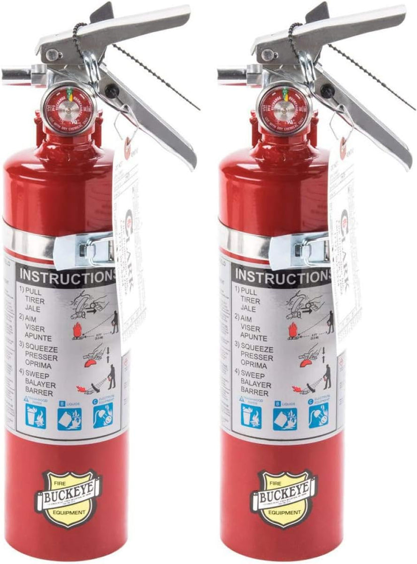 2 Pack Buckeye 13315 ABC Multipurpose Dry Chemical Hand Held Fire Exti ...