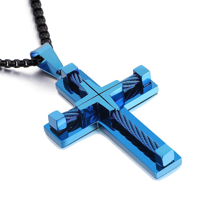 YL Men's Cross Necklace 316L Stainless Steel Large Jesus Christ Pendan ...