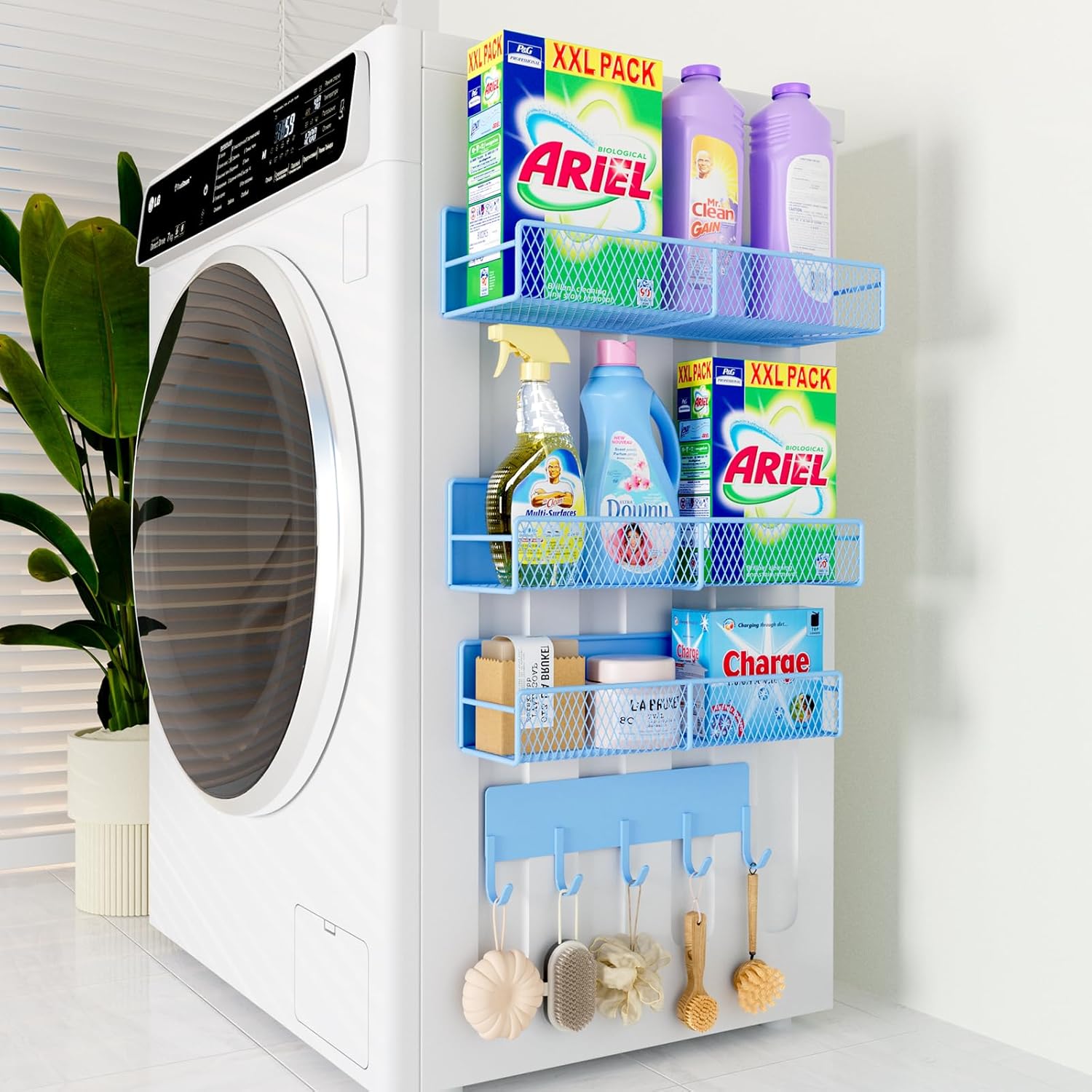 6 Pack Magnetic Shelves for Washing Machine, Magnetic Spice Rack Organ ...