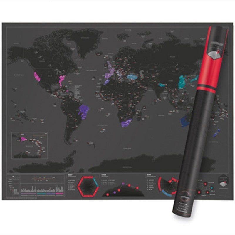 Creative Travel Map World Map Black Poster – Grand Goldman