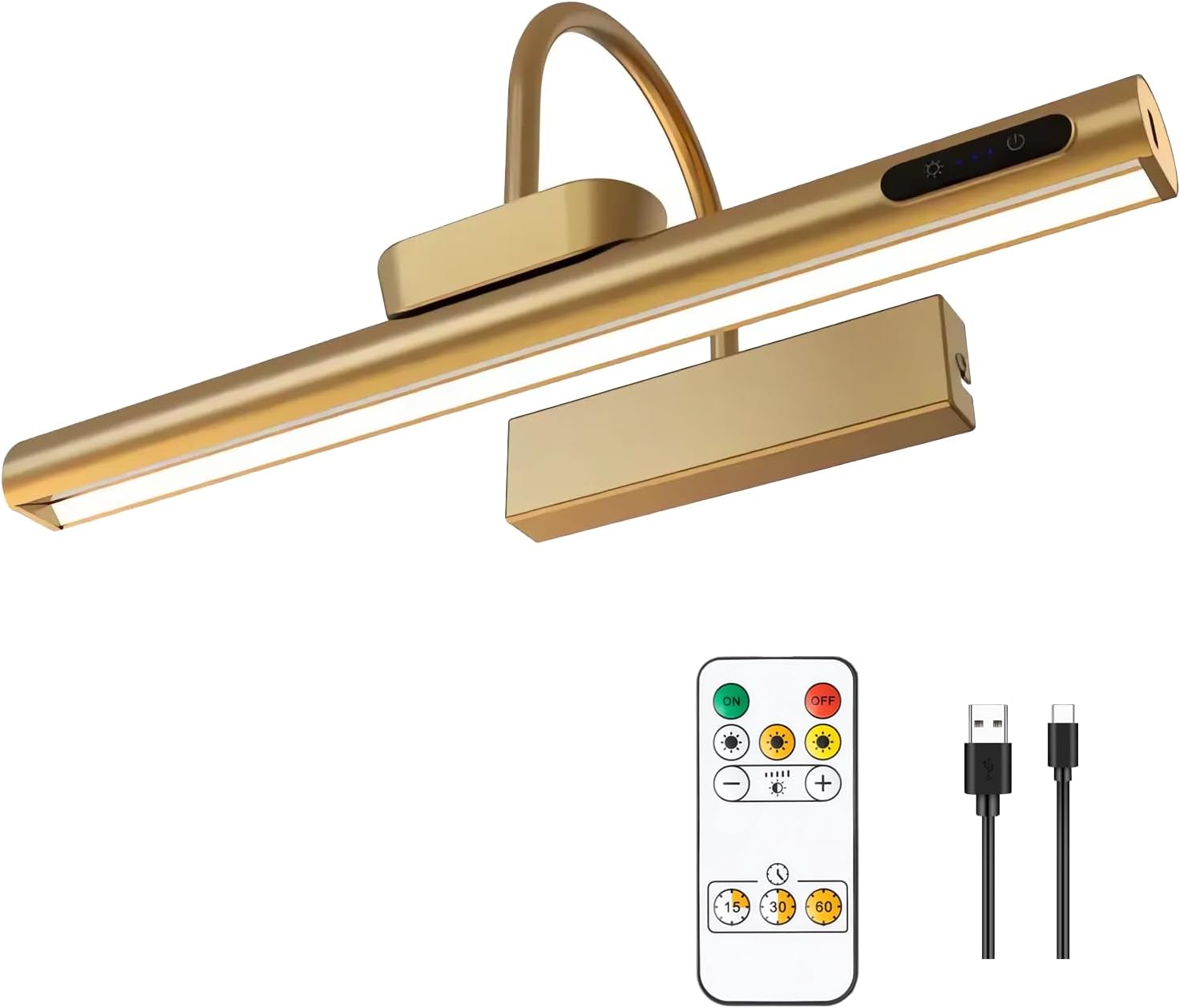 Dimmable Cordless Picture Light with Controller and Timer, Rechargeabl ...