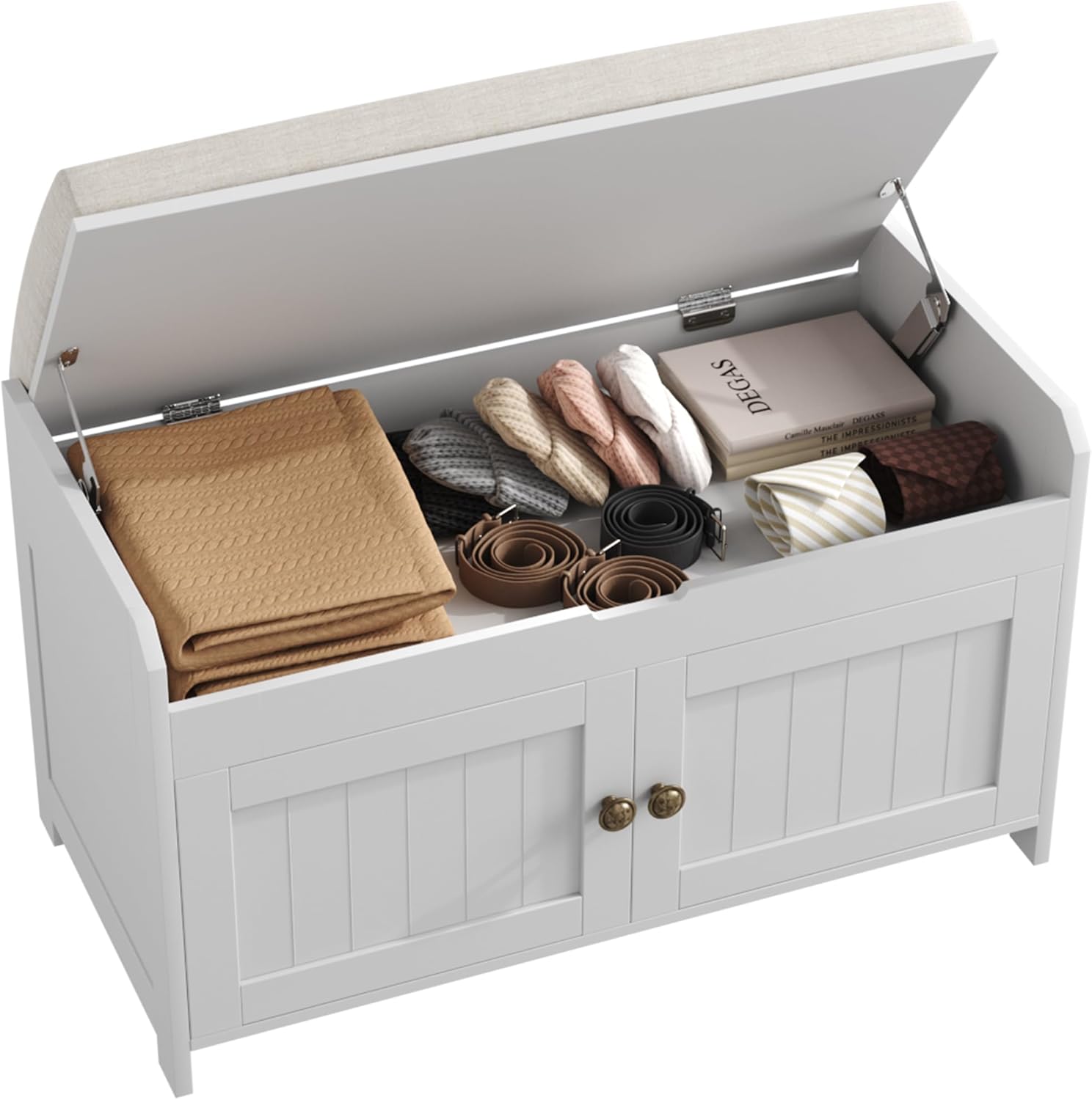 HOMEFORT 41.3” Shoe Bench with Lift Top Storage, Entryway Storage Benc ...