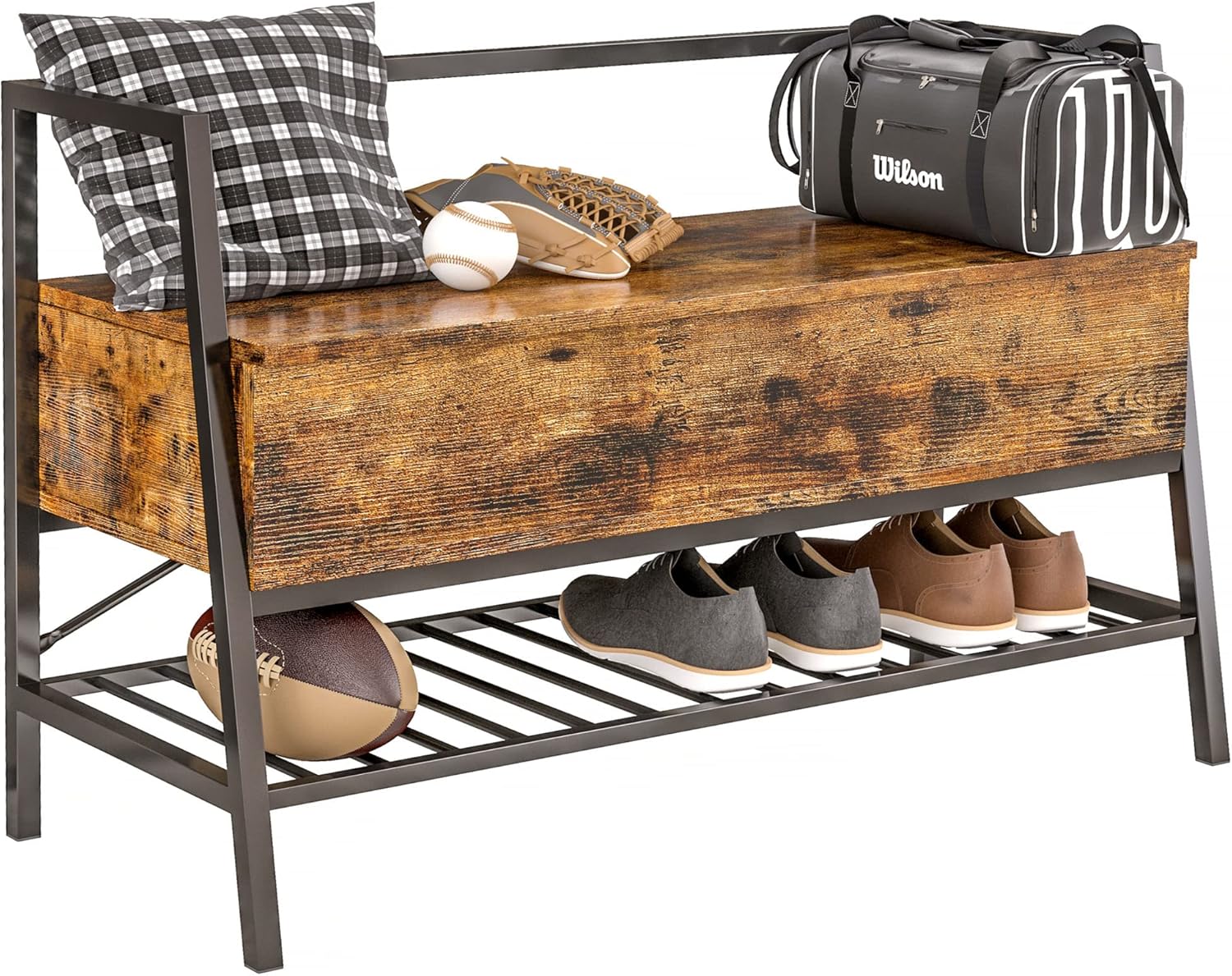IRONCK Storage Bench with Lift Top Box, Entryway Shoe Bench with Shoe ...
