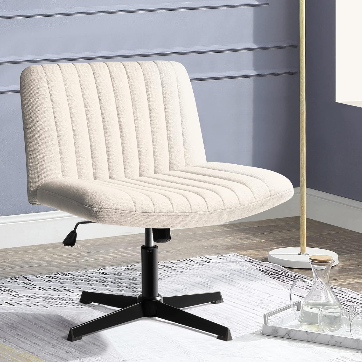 PUKAMI Criss Cross Chair,Comfy Cross Legged Office Desk Chair No Wheel ...