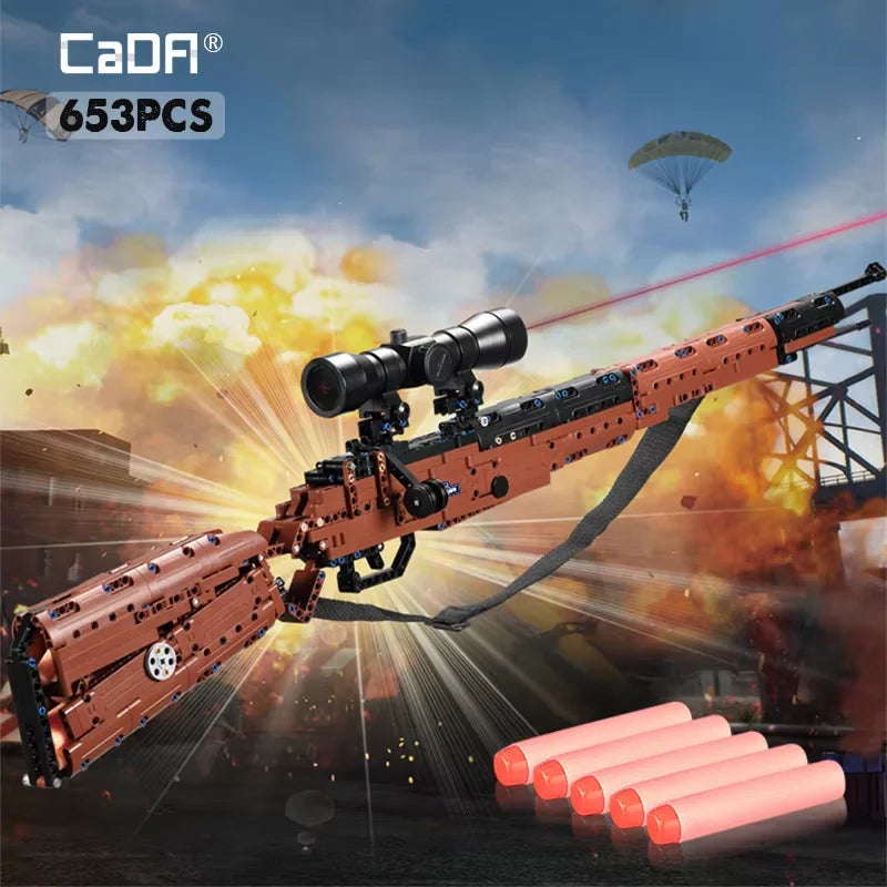 653 Pcs SWAT Military WW2 Weapon 98K Sniper gun sighting telescope Mod ...