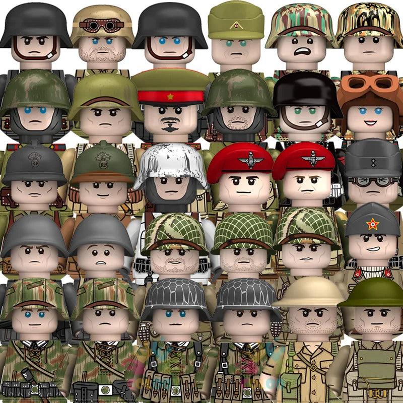 Kids Toys WW2 Soldiers Building Blocks Military Army Mini Action Figur ...