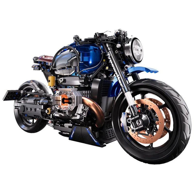 IN STOCK MOC Technical 1:5 Motorcycle Nine Building Blocks Assembling ...