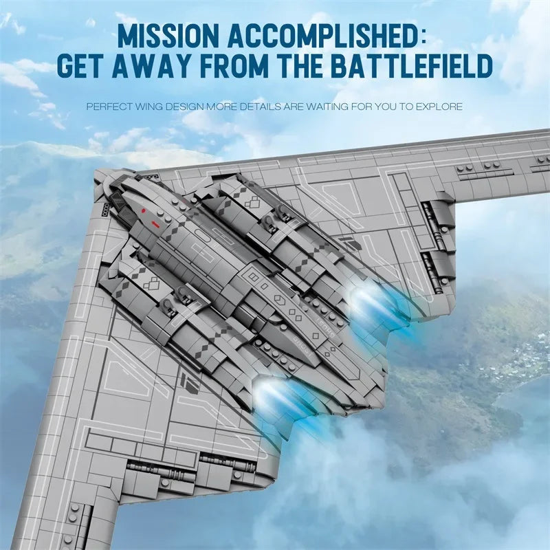 2063PCS B-2 Ghost Strategic Bomber Building Blocks Air Force Fighter M ...