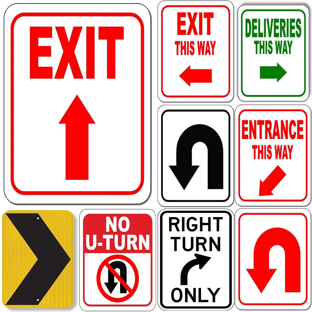 Vintage Exit Entrance Turn Arrow Metal Tin Signs Posters Plate Wall De ...